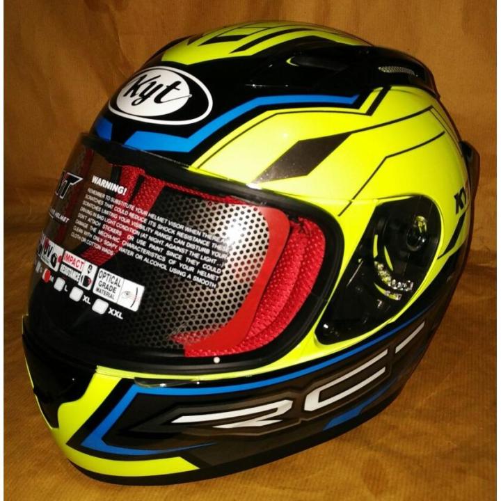 Helm KYT RC7 / RC Seven #14 black/yell flo/blue / full face | Lazada ...