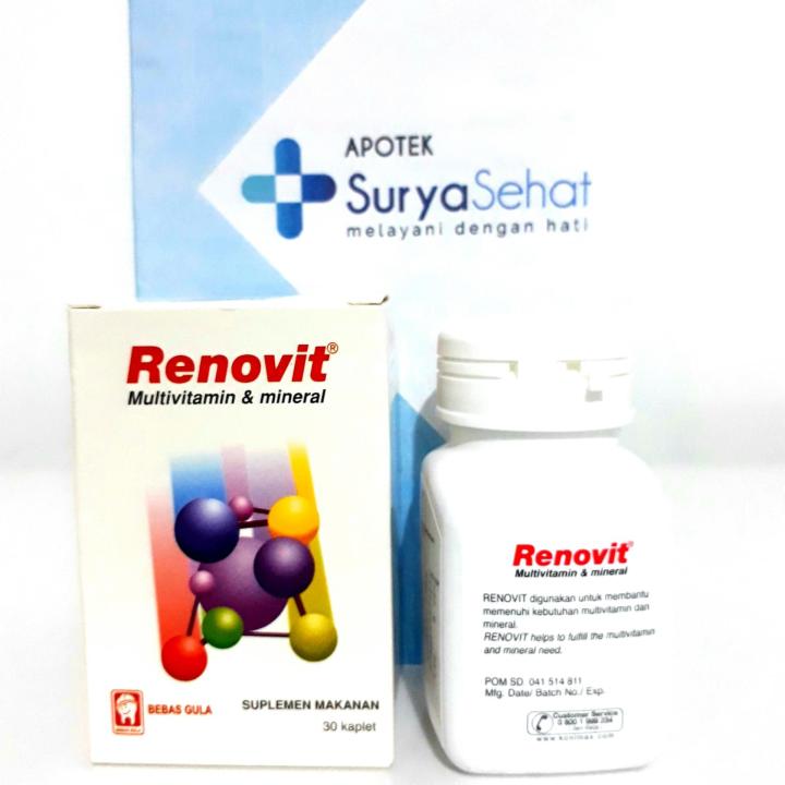 Renovit Botol 30 kaplet Multivitamin Dan Mineral BEBAS GULA Konimex ...