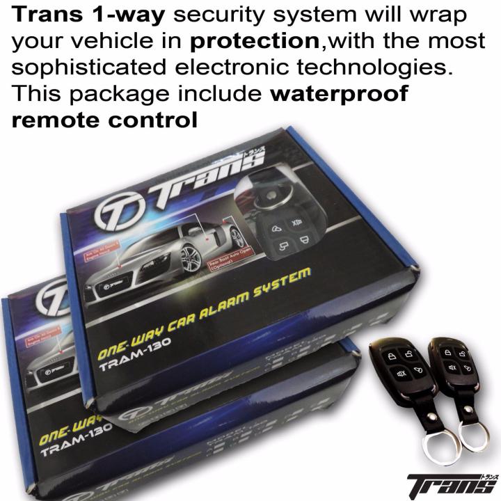 TRANS One-Way 13-pin Car Alarm System TRAM130B with Waterproof Remote ...