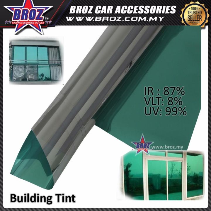 Broz ( 2ft x 6ft ) Silver Green Solar Control Window Tint Film Roll ...