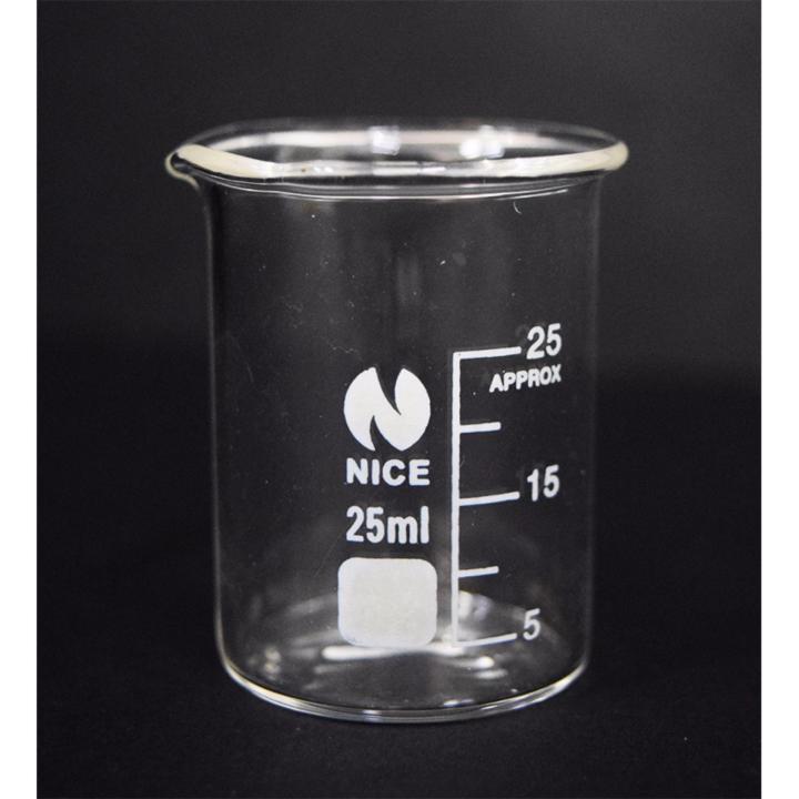 [Ready Stock] NICE® 25ml Glass Beaker Borosilicate Glass Low Form with spout 25 ml | Lazada