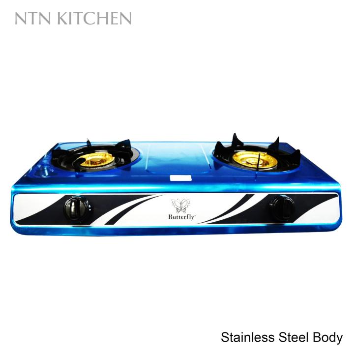 Butterfly Double Gas Stove BGC-868/343 (Stainless Steel) | Lazada