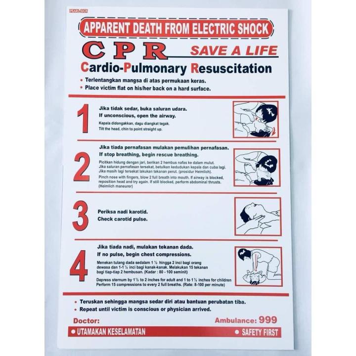 CPR Chart PVC 1 pcs/pkt | Lazada