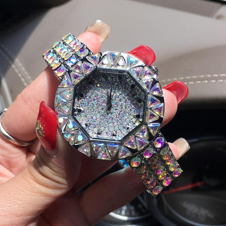 Mashali นาฬิกาแฟชั่นหรู Noble ส่วนบุคคลเพชรสายเหล็กขนาดใหญ่นาฬิกาข้อมือ ...