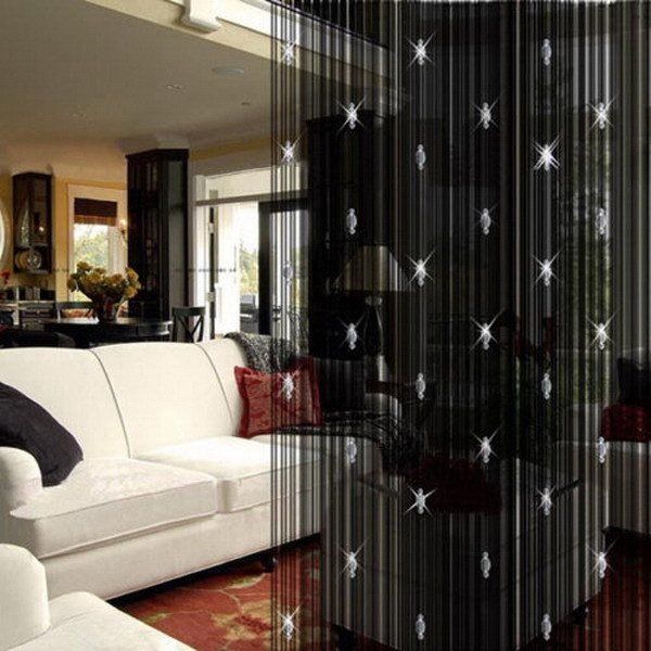 Beauty Decorative String Curtain With 3 Bead Door Window Panel Room ...