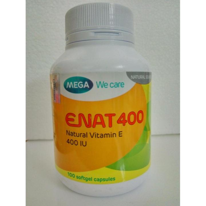 Mega - ENAT 400 (Natural Vitamin E 400 IU) 100 Softgel Capsules | Lazada