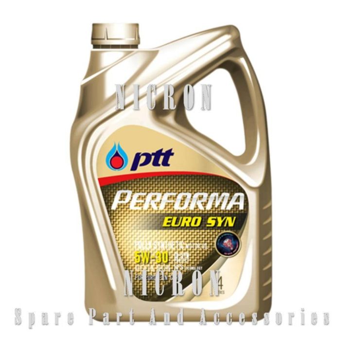 [ Promotion ] PTT Engine Oil 5W-30 Performa Euro Syn [ 4 Litre ] Fully ...