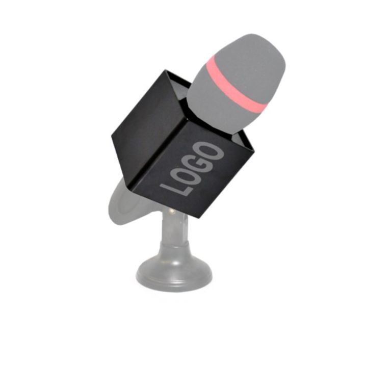 ABS Microphone Flag Interview Logo Cube Station XL Extra Large Cube Mic ...