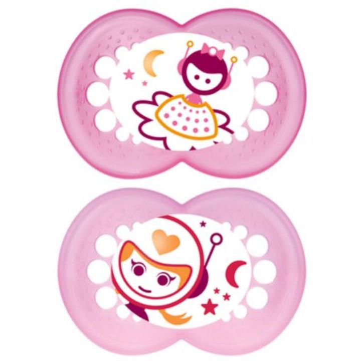 MAM Night Pacifier Twin Pack Soother Baby - Pink (12m+) | Lazada
