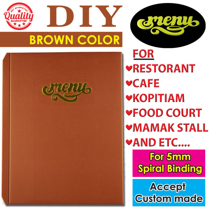 PVC Restaurant Hard Cover Menu Complete Set-5mm (Brown) | Lazada
