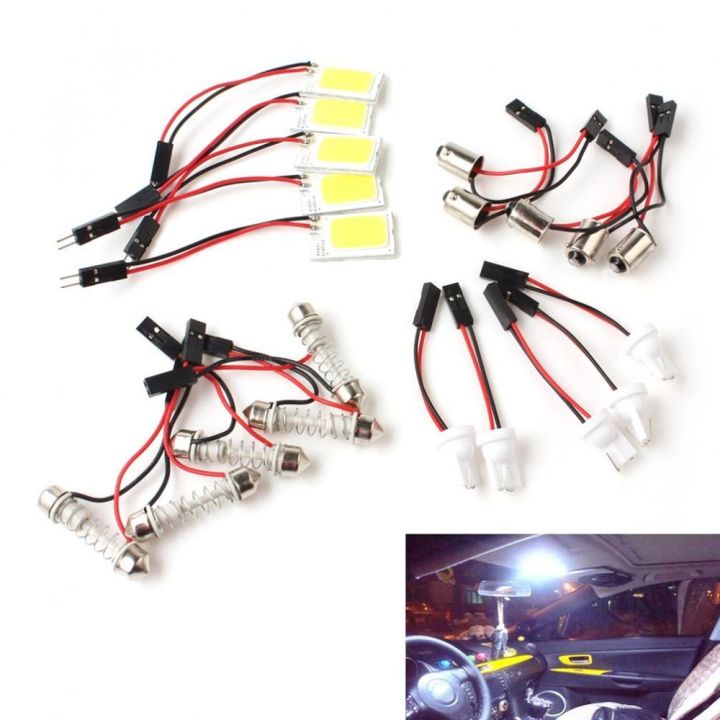 1Set 12V Car Interior LED Dome Light Bulb White Light COB LED Plate ...
