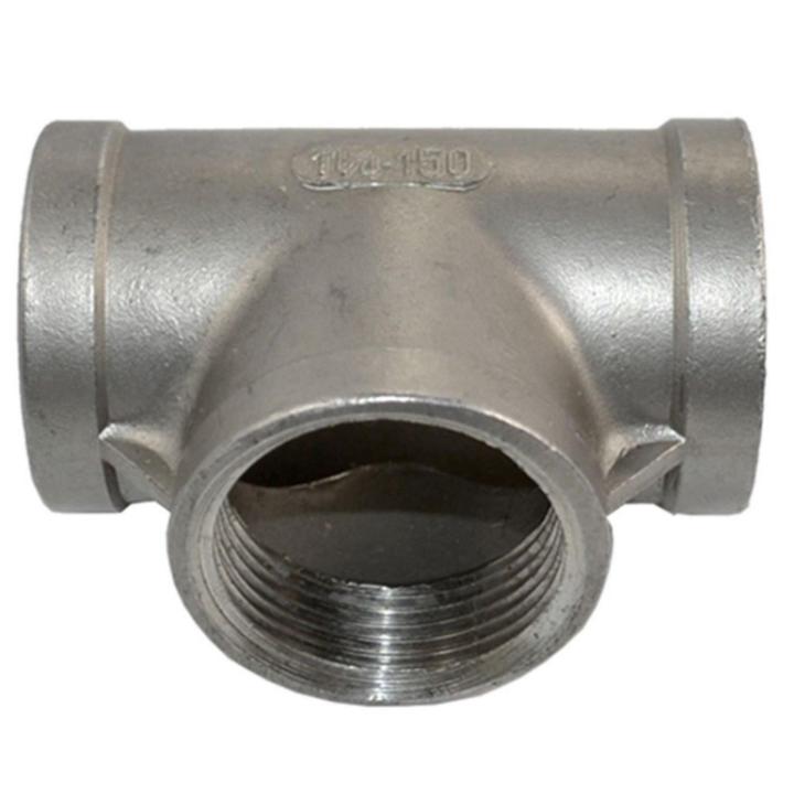 STEEL Tee 3 way Female Stainless Steel 304 Threaded Pipe Fitting~SIZE ...