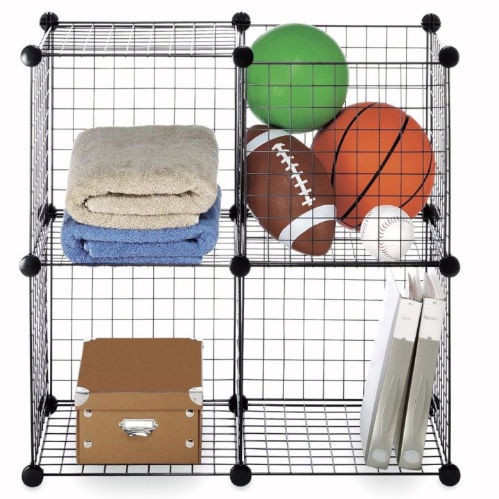 SOKANO Set of 4 Wired Mesh Storage Cube- Black | Lazada