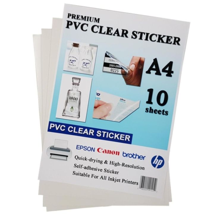 A4 PVC Clear / Transparent Sticker Paper For Inkjet and Laser Printer ...