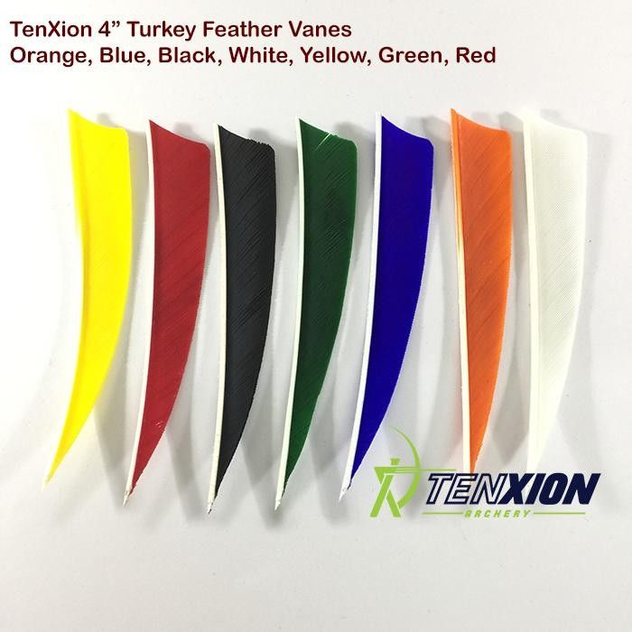 30 pcs TenXion 4" Turkey Feather Vanes Archery Arrows Arrow Offset ...