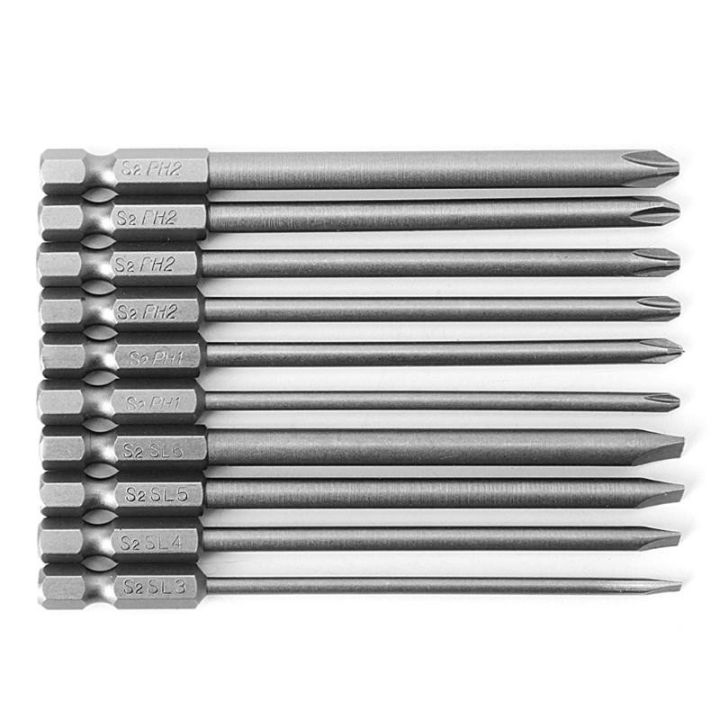 10 Pcs Magnetic Slotted PH2 Screwdriver Bit S2 Steel 1/4 Hex Shank ...