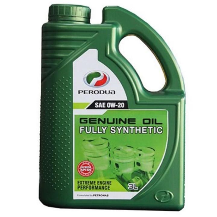Perodua AXIA 0W-20 Fully Synthetic Engine Oil 3 L | Lazada