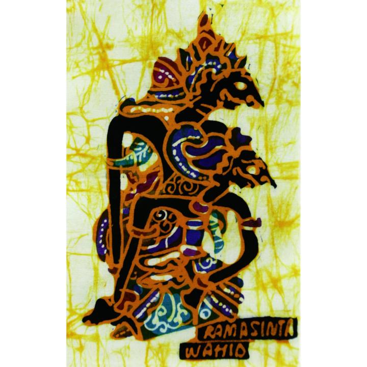 batik art painting, 'Rama and Sinta' by Wahid (10cm x 15cm) | Lazada