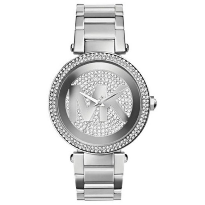 Michael Kors Womens Parker Silver Crystal Pave Dial Watch MK5925 | Lazada