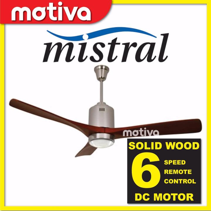 Mistral Remote Control Ceiling Fan MICA 54" DC Motor LED MCF-D54RBNWD ...