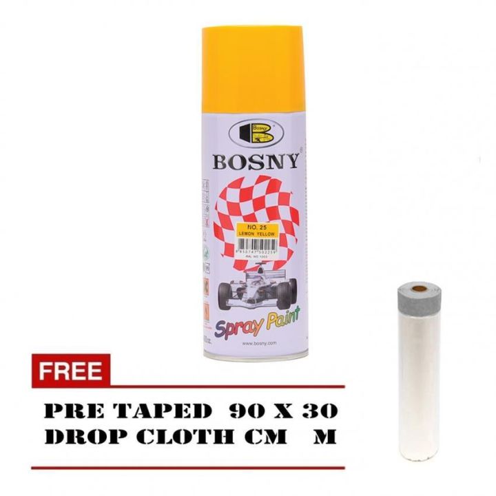 No. 25 Lemon Yellow Spray Paint Ordinary Color with Free Pre-Tape Drop ...