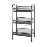 3 Layer Utility Cart Kitchen Mesh Trolley with Wheels Hornavan inspired ...