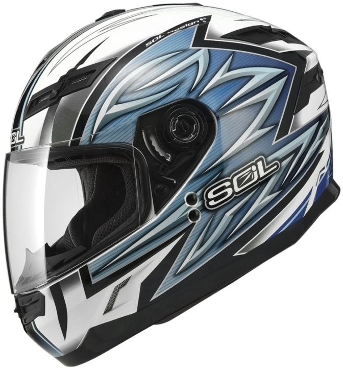 SOL FullFace SF-1 Acme Motorcycle Helmet (White/Blue) | Lazada PH