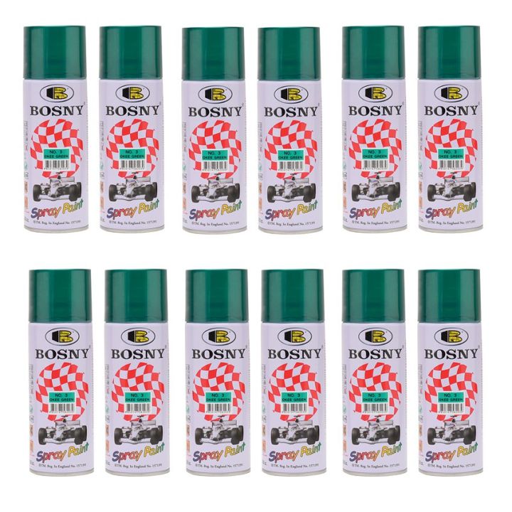 Bosny Spray Paint No. 3 Okee Green Ordinary Color 1 Box X 12 cans ...