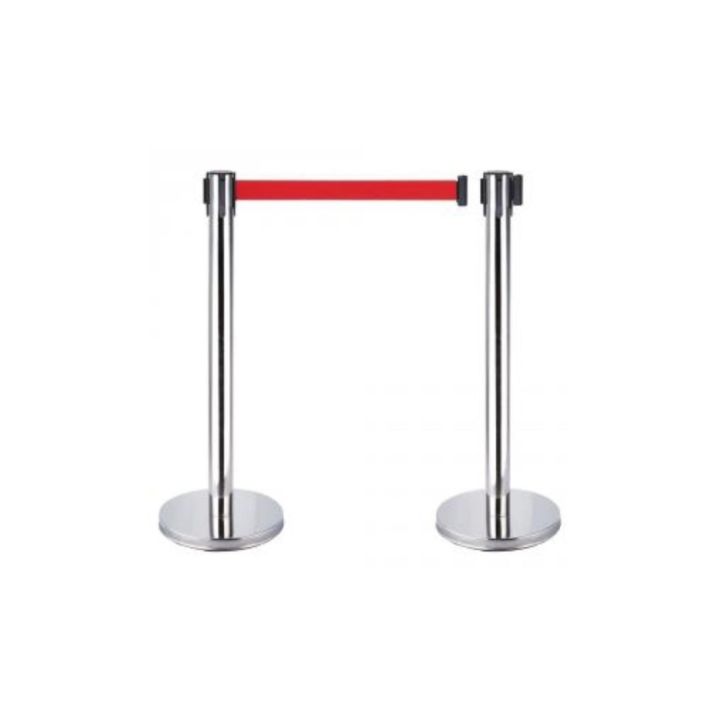 2 pcs H126a Silver Retractable Stanchion Post, Crowd Control Barrier ...