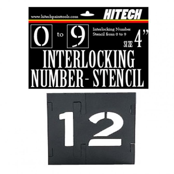 Hitech Interlocking Plastic Number Stencil 4 Inches for Spray Paint (0 ...