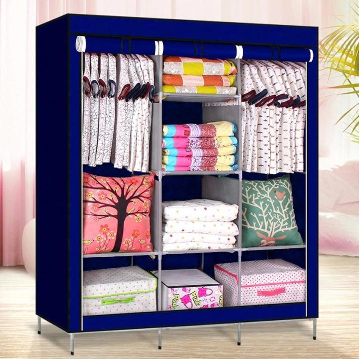 88130 Multifunction Wardrobe Closet Furniture Fabric Large Wardrobe ...