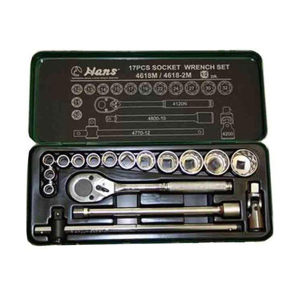 Hans Tools 4618-2A Â½" Drive 17 pcs. 12 Points Socket Wrench Set SAE ...