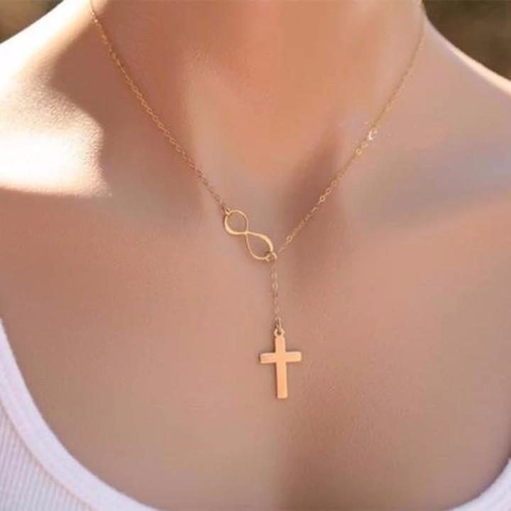 Infinity Cross Gold Necklace | Lazada PH