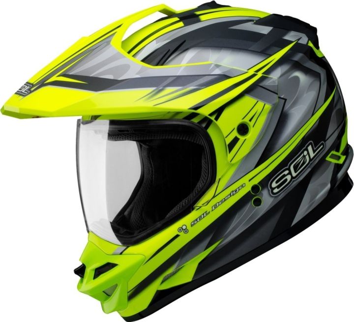 SOL Dual Sport Motard SS-1 Ultimate Motorcycle Helmet (Neon) | Lazada PH