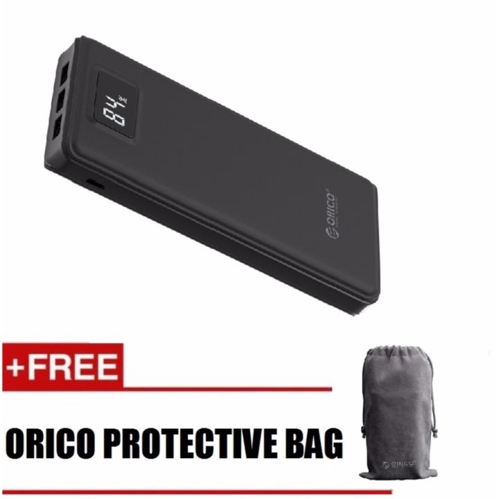 Orico 20000mAh Triple-Output Polymer Power Bank Black (LE20000) | Lazada PH