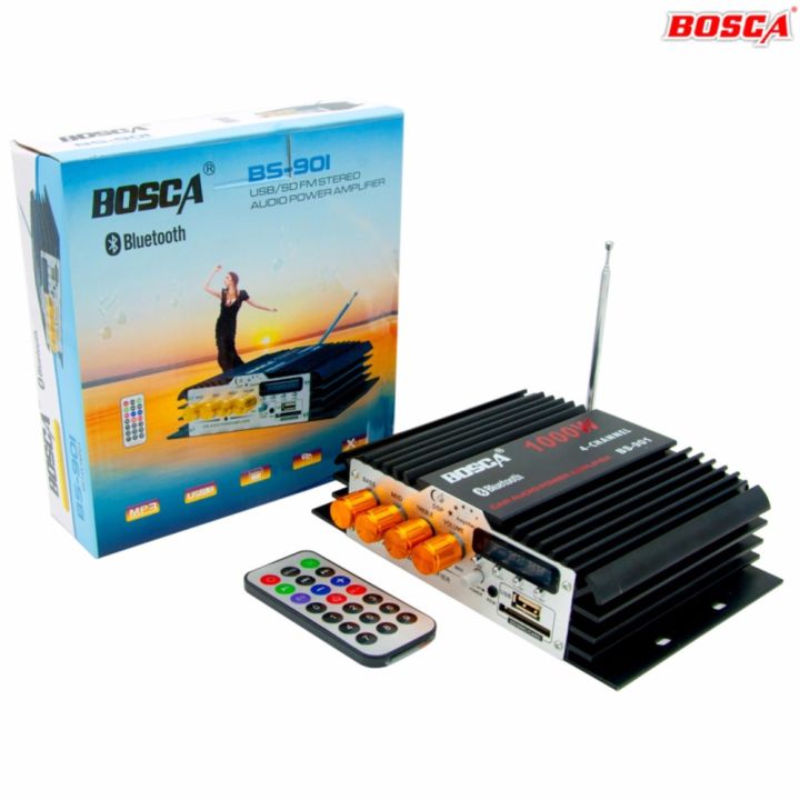 Bosca BS-901 USB/SD FM Stereo Audio 4 Channel Power Amplifier 1000W ...