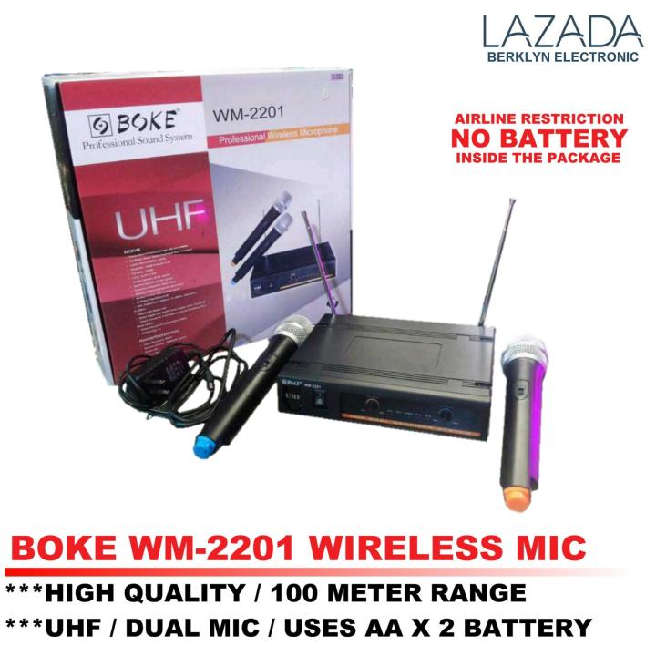BOKE WM-2201 UHF Dual Wireless (Mic + Mic) | Lazada PH