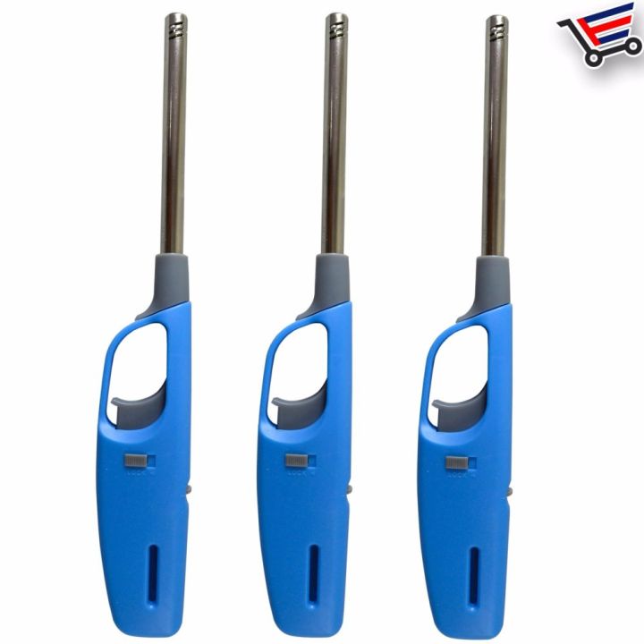 Refillable Safety Kitchen Lighter with Free30mL Lighter Fluid (Blue ...