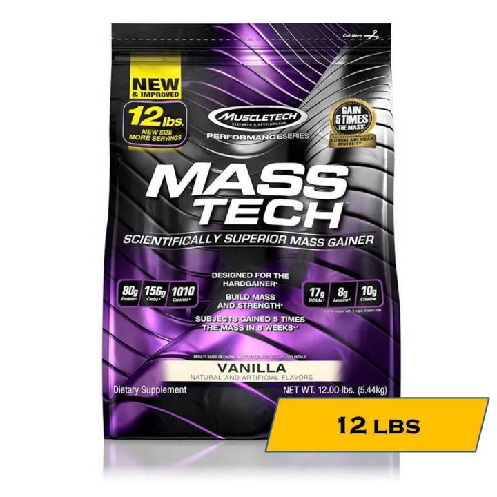 MuscleTech Mass Tech Ultimate Muscle Mass Gainer - 12lbs - Vanilla ...