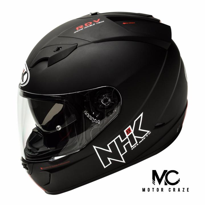 NHK GP 1000 Full Face Motorcycle Helmet (Solid Black Doft) | Lazada PH