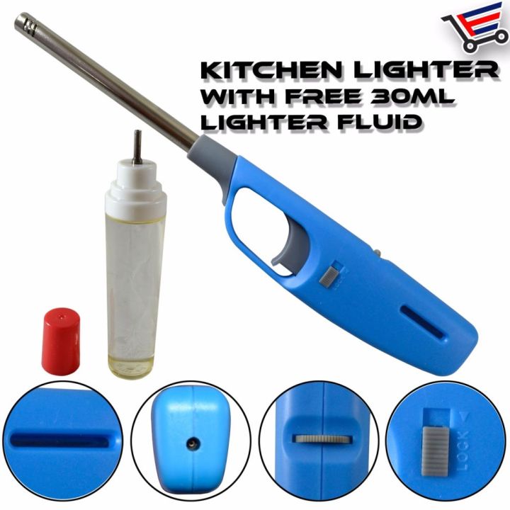 Refillable Kitchen Lighter With 30mL Lighter Fluid (Blue) | Lazada PH