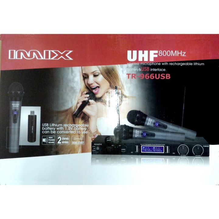 Imix TR-966USB Wireless Microphone with Rechargeable Lithium Battery ...