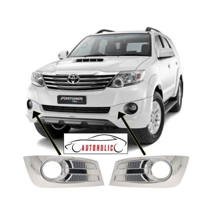 Foglight / Fog Lamp Chrome Cover for Toyota Fortuner 2012 to 2015 ...