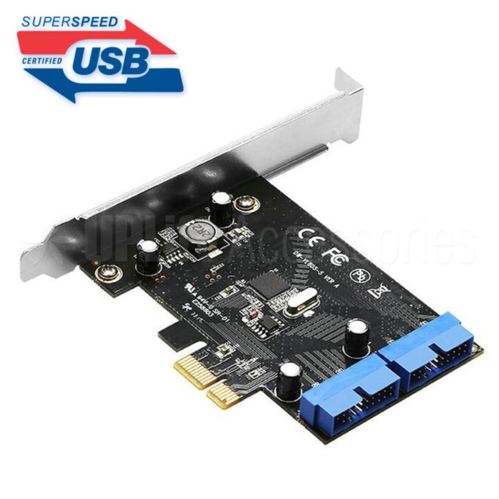 PCI-E PCIE to 5Gbps USB 3.0 19-Pin Front Header Expansion Card 2-Port ...