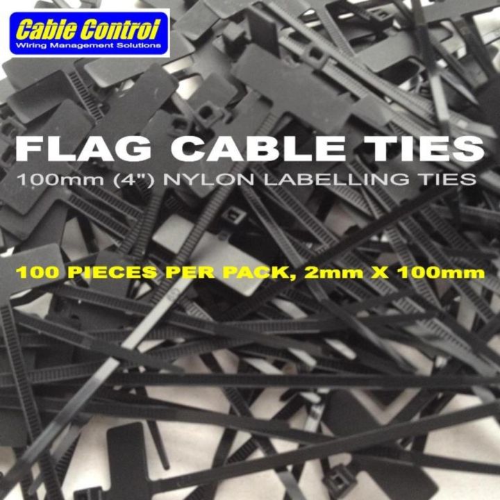Cable Control FLAG CABLE TIES, Flag Label Cable Tie, Cable Marker Tags ...