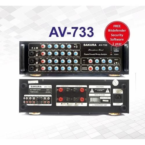 Sakura AV-733 400W X 2 Karaoke Mixing Amplifier (Black) | Lazada PH