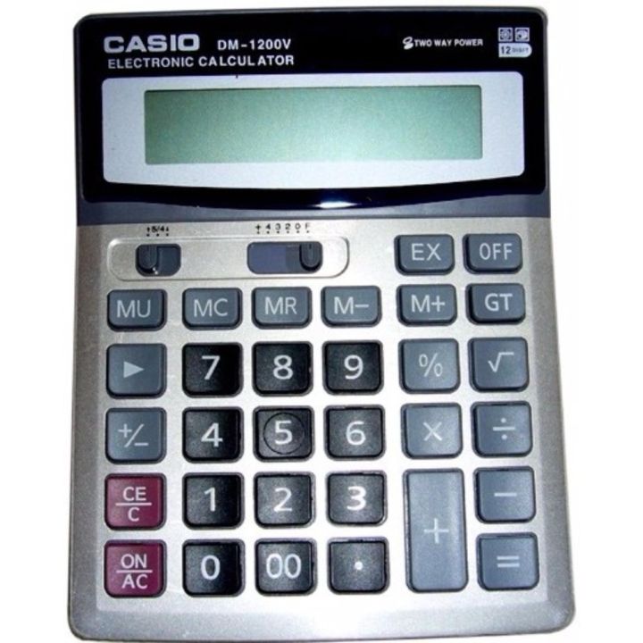Casio DM-1200V BIG Display 12-DIGIT Electronic Calculator (SILVER BLACK) | Lazada PH