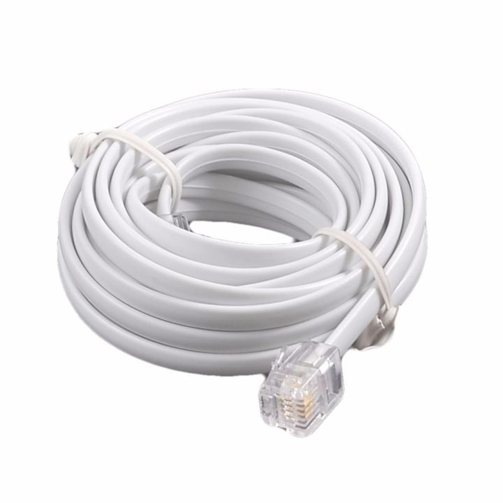 สายโทรศัพท์บ้าน ความยาว 5m. telephone cable 5m. (White) | Lazada.co.th