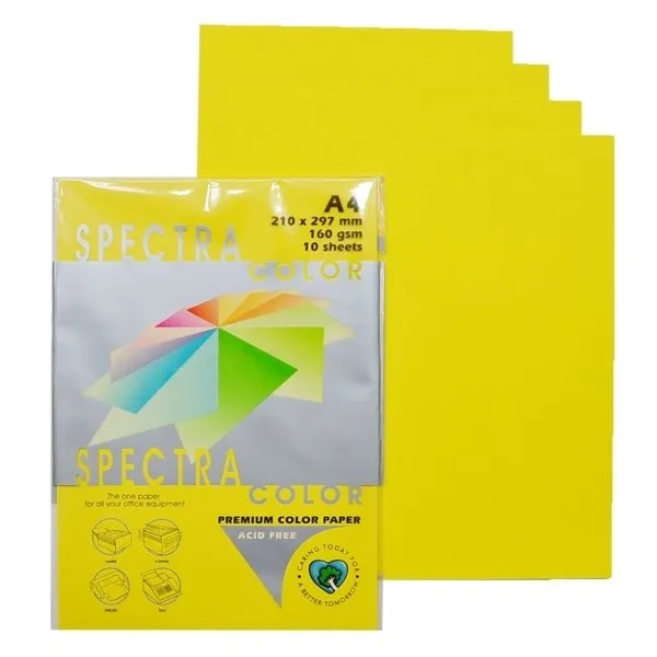 กระดาษ สี สเปคตรา Spectra Color Paper A4 160g. (50 แผ่น) 6 ชุด - Lemon ...