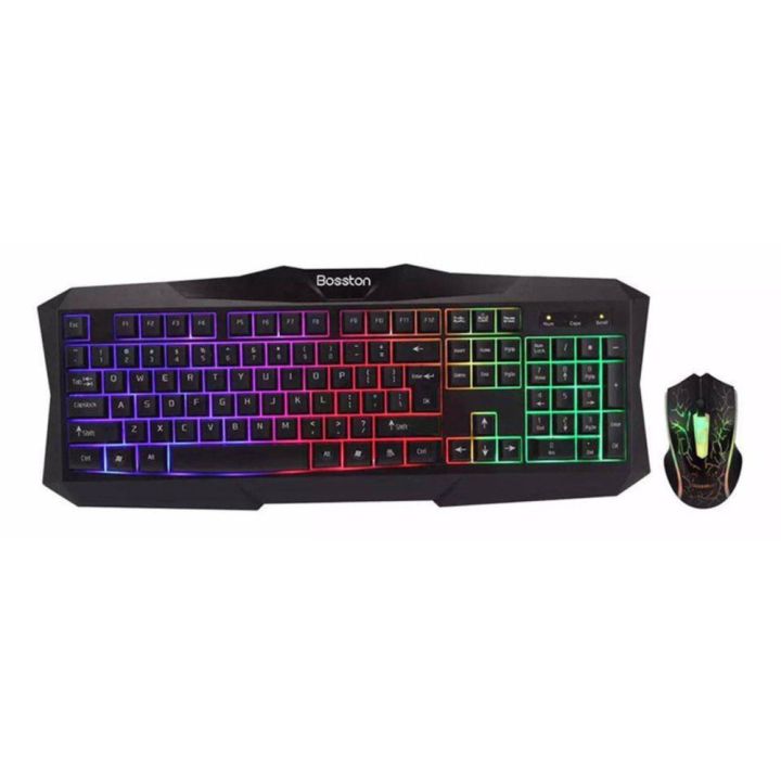 BOSSTON K/B + MOUSE GAMING [ 837 ] COLORFULL LIGHTING | Lazada.co.th